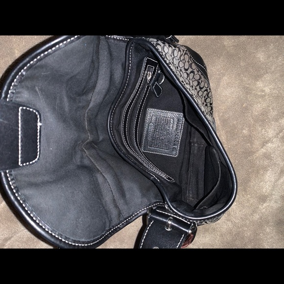 Coach | Bags | Coach Purse K42688 Black Signature Logo Bag | Poshmark